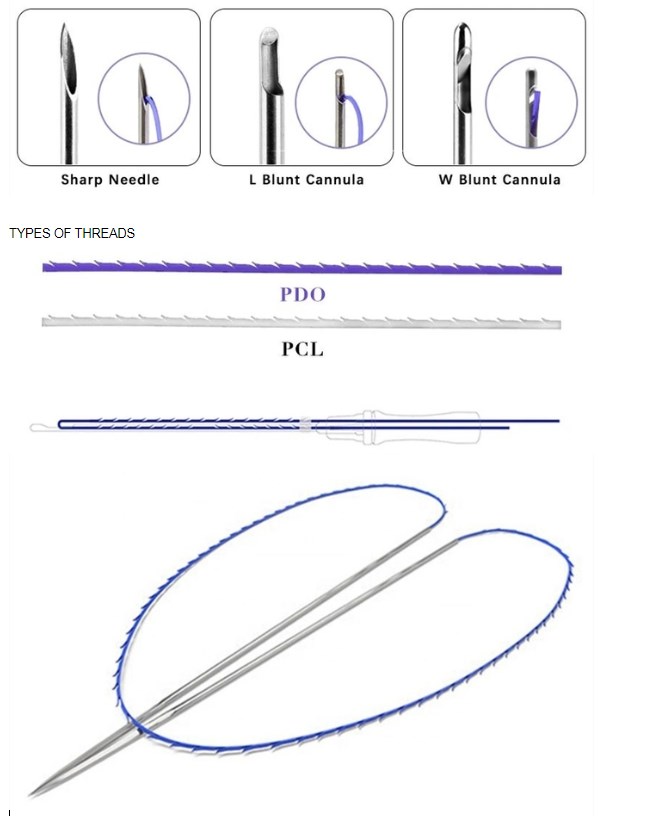 4d 100mm Korean Pdo Thread Lift Ultra V Blunt Cannula Pdo Lifting